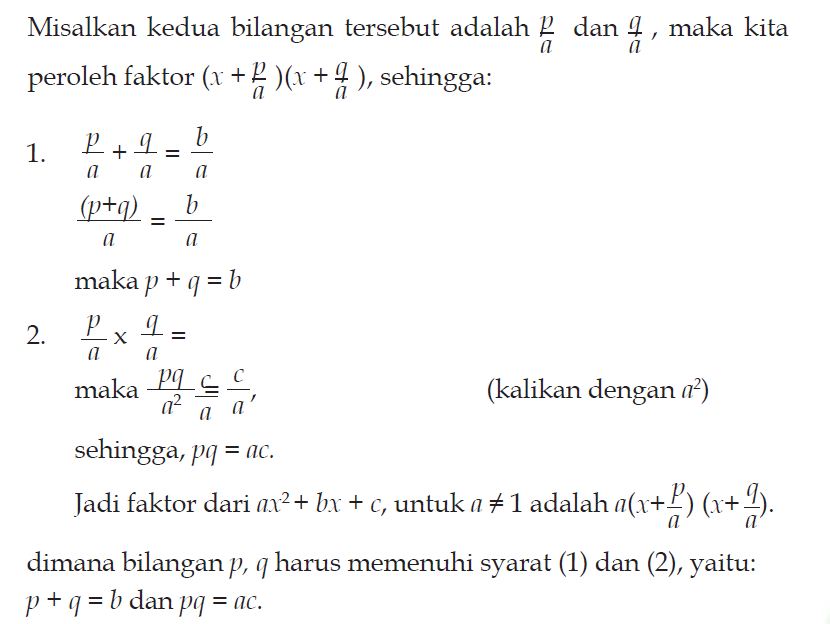 Pemfaktoran Bentuk Aljabar Lengkap Dengan Pola Soalnya - Atap Ilmu