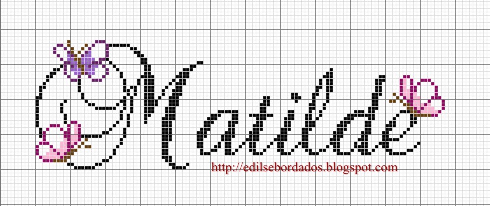 Matilde.JPG (979×413) | Nomes em ponto cruz, Letras em ponto cruz ...