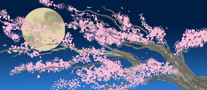 Art By-Products: Moon, Cherry Trees, Photoshop