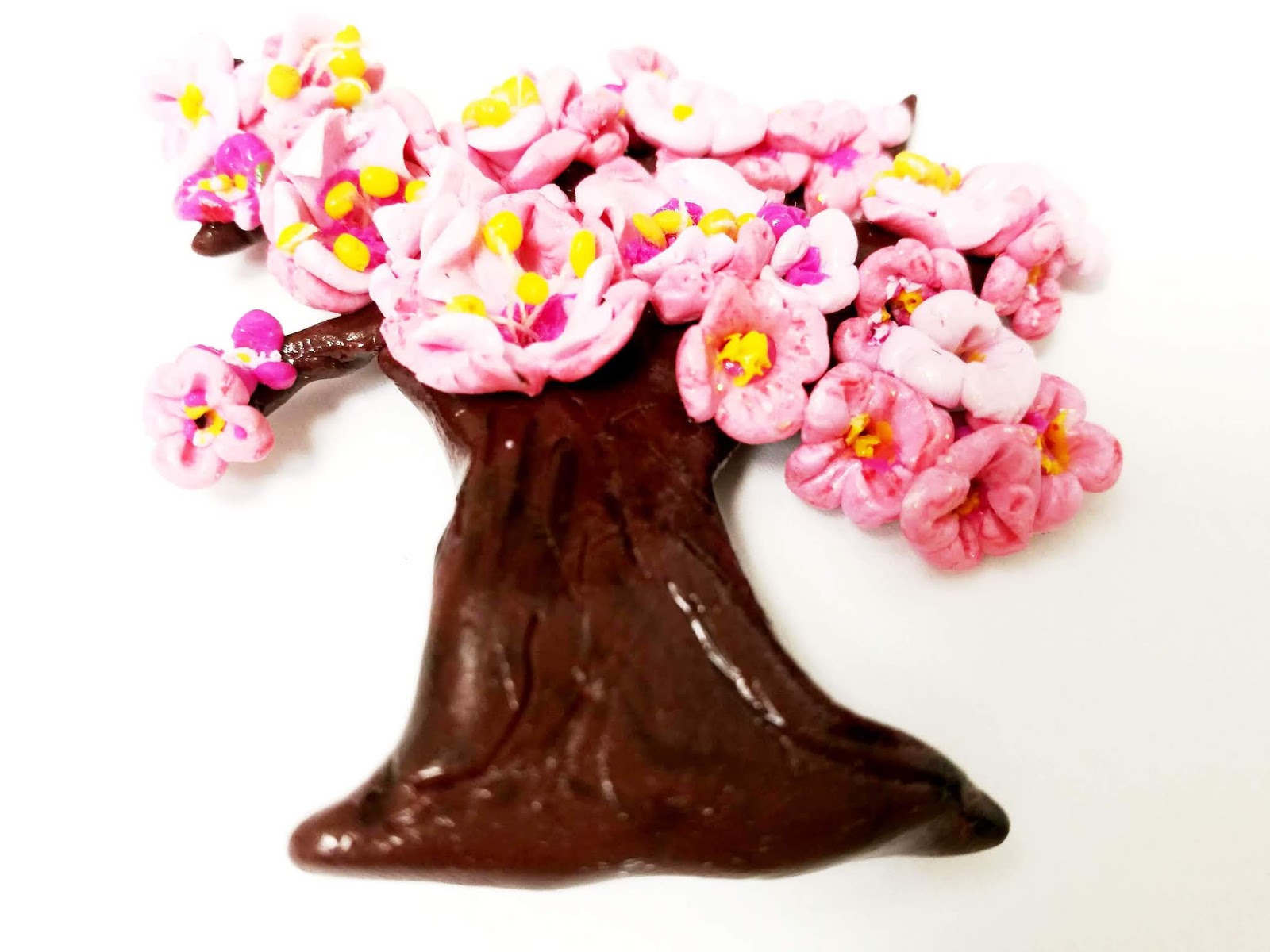 Handmade By Do : Sakura tree polymer clay hand made brooch/ Broşă cireş ...