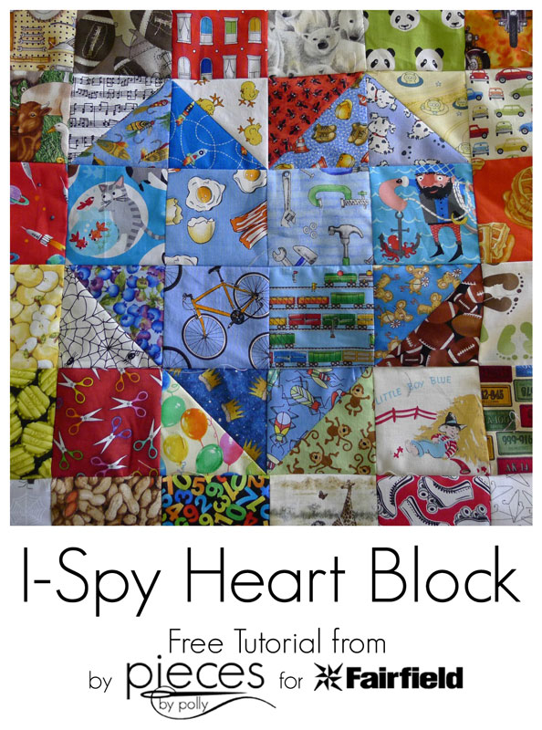 Pieces by Polly: Scrappy Heart Block Tutorial - I-Spy Heart Block