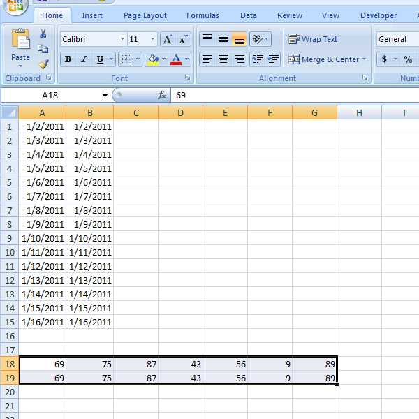 Tech Tips Copy Single Column Of Values To An Adjacent Column Excel 2007