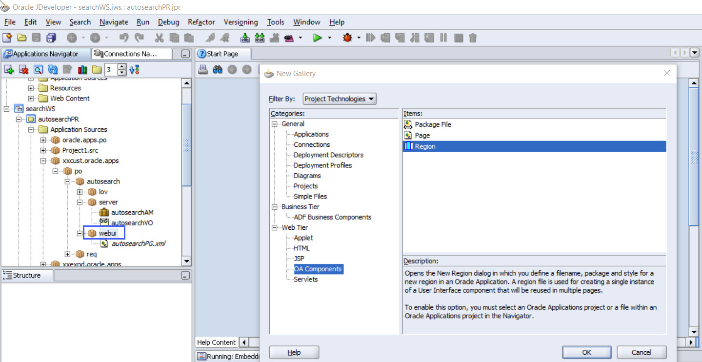 Oracle Application Framework: External LOV in OAF