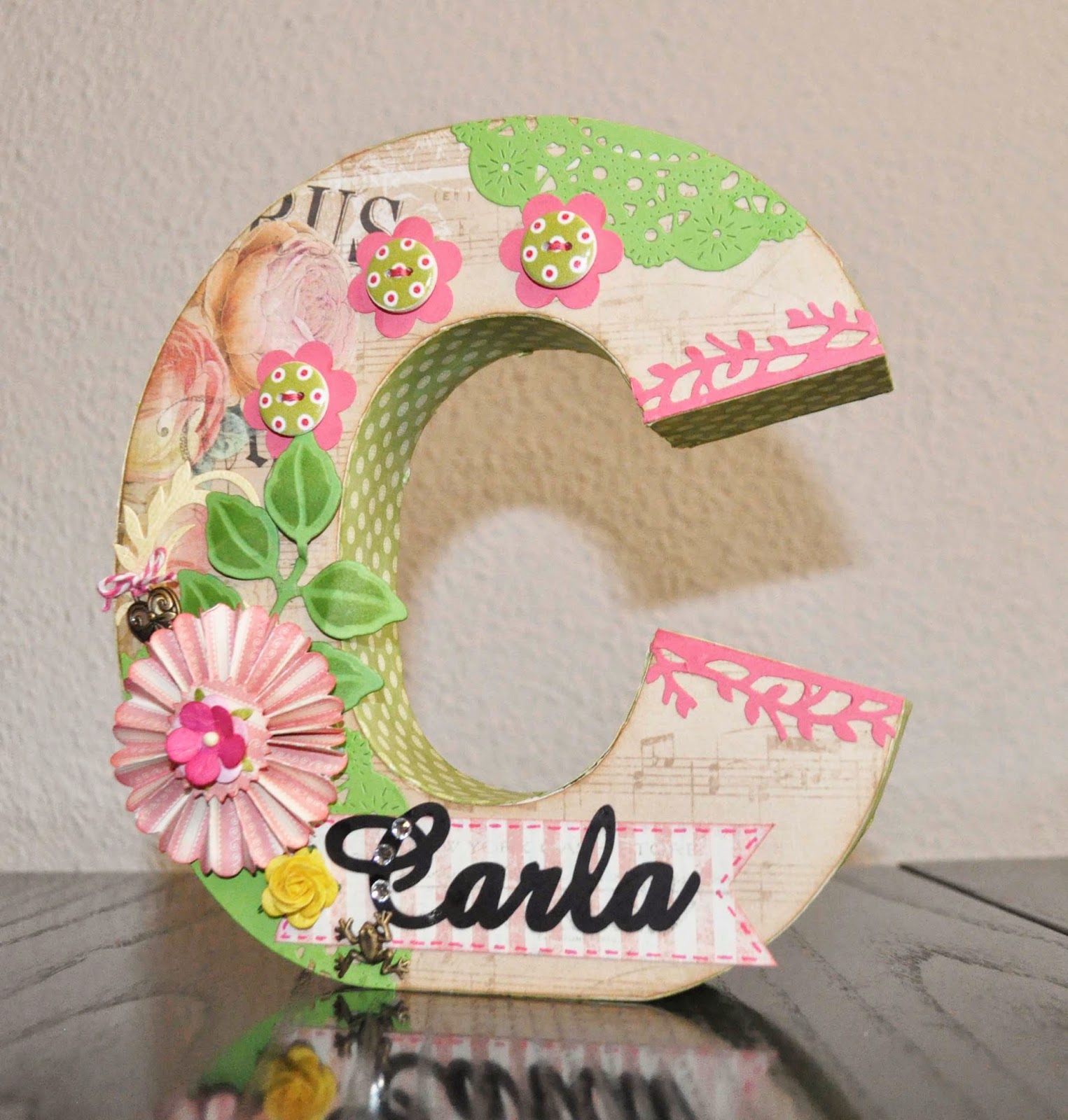 El cajón del scrap: Letras decoradas con scrapbooking: N y C