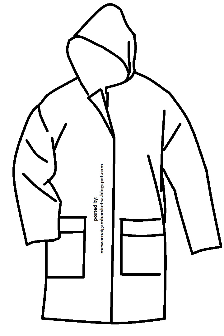 Mewarnai Gambar: Mewarnai Gambar Sketsa Jas Hujan 1