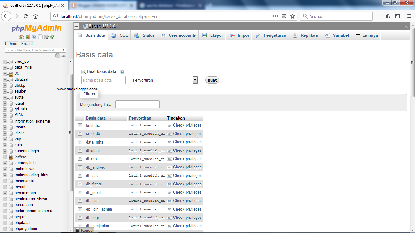 Cara Membuat Database MySQL Baru dengan XAMPP phpMyAdmin - ANAKBLOGGER.COM