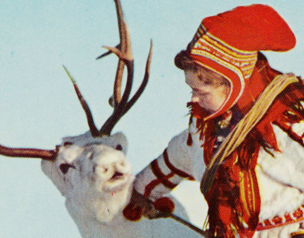Papergreat: Saturday's postcard: Sami girl and a reindeer