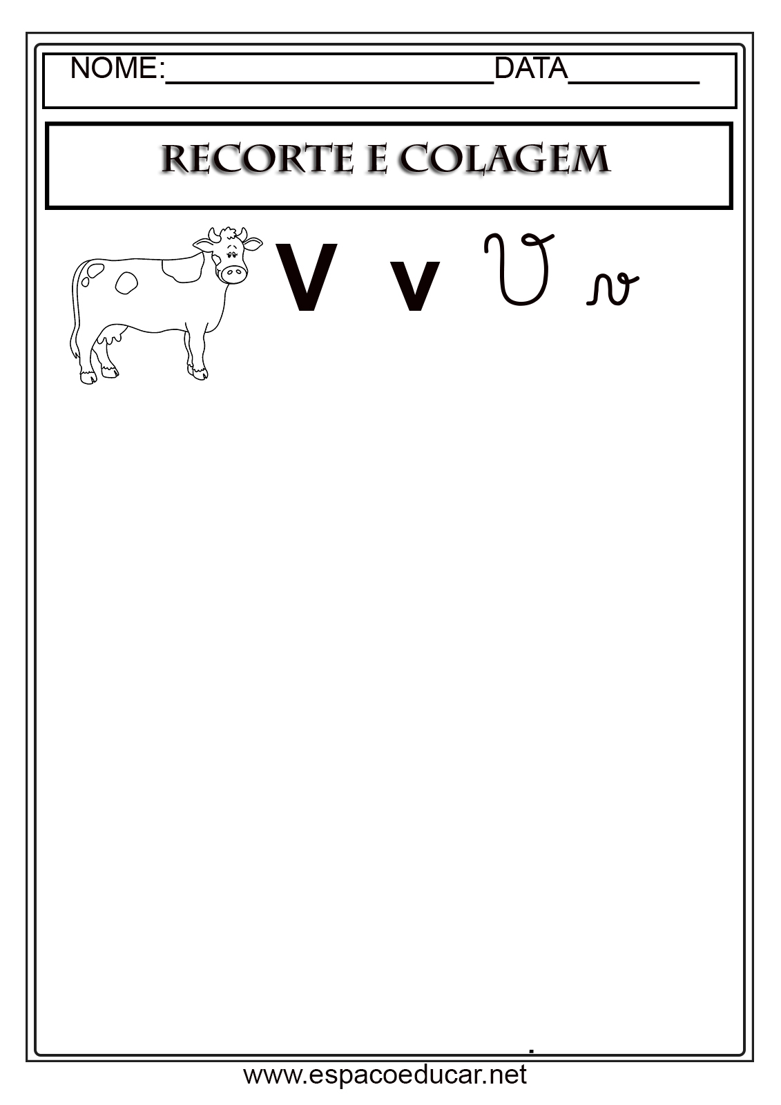 ATIVIDADES DE ALFABETIZAÇÃO RECORTE E COLAGEM COM AS LETRAS DO ALFABETO ...