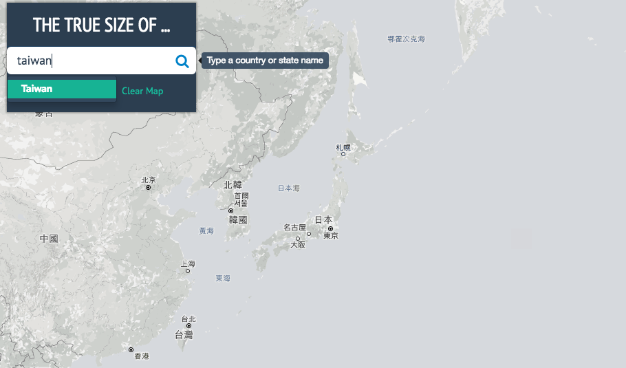 地理老師教學好工具 TheTrueSize 圖解台灣真實大小
