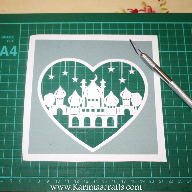 Karima's Crafts: Paper Cutting Mosque Design