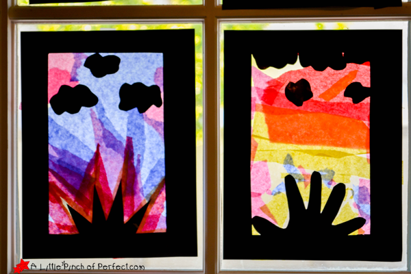 Glowing Sunset Tissue Paper Craft for Kids - A Little Pinch of Perfect