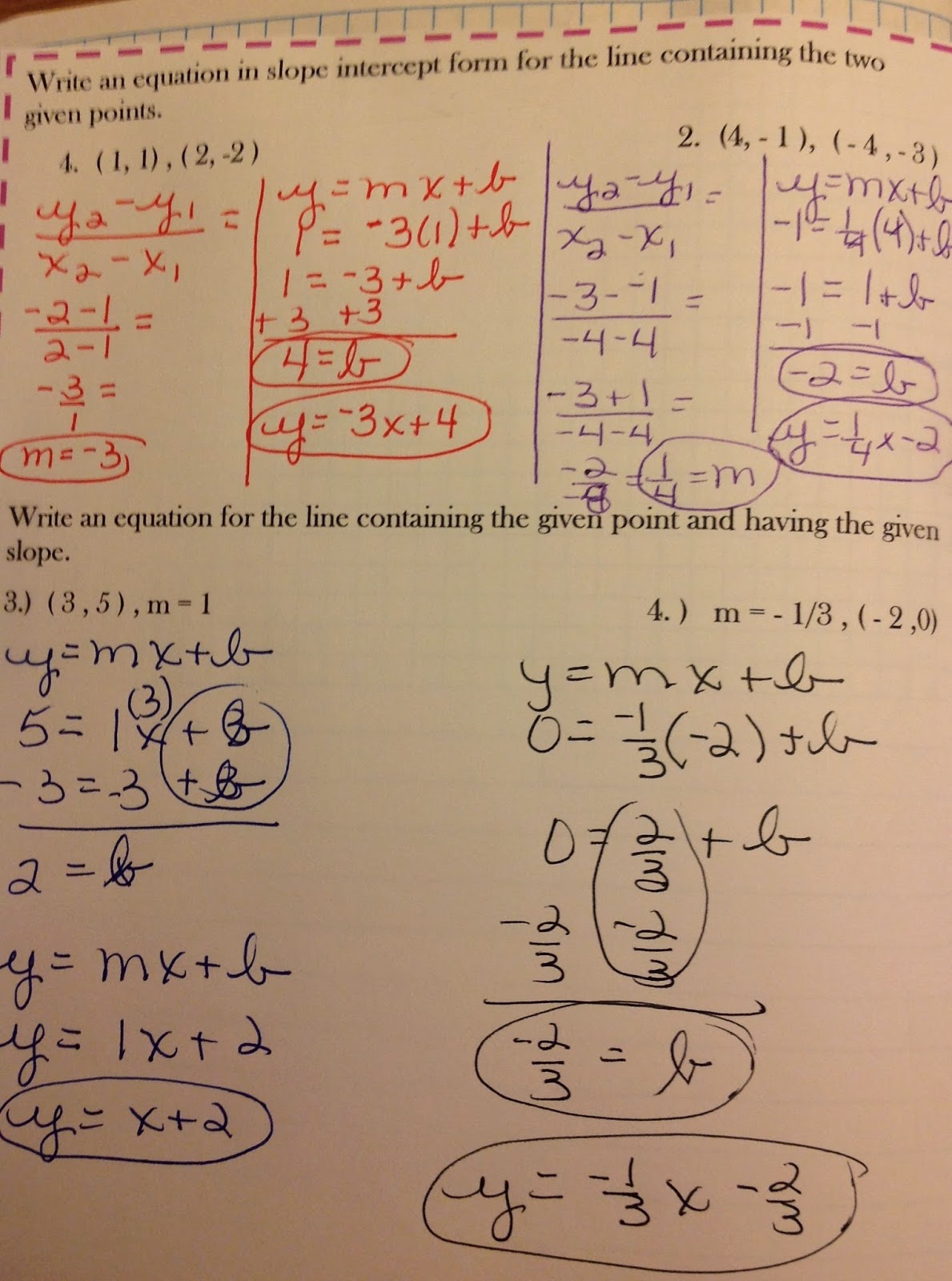 Equation Freak: Slope interactive notebook pages
