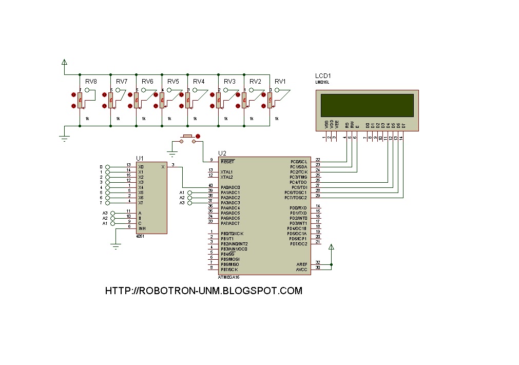 Multiplexer 4051 Di Code Vision AVR | Robotron-UNM