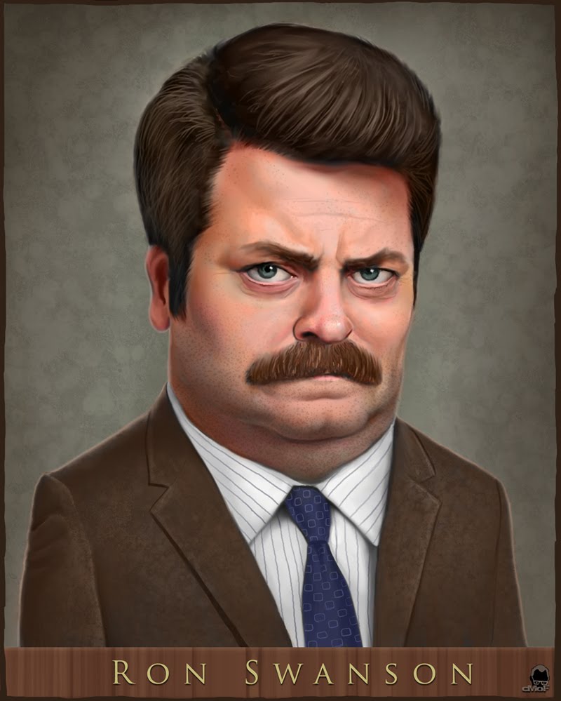 Fruitless Pursuits: Movember Day 16: Ron Burgundy vs. Ron Swanson!