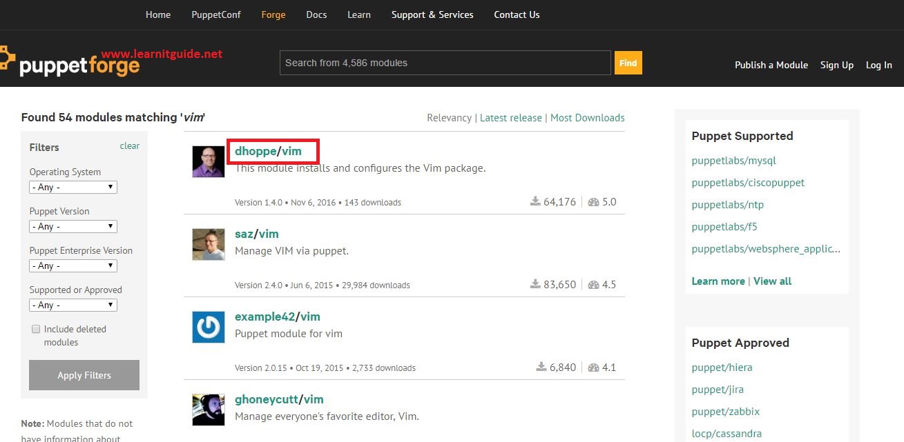 Install Puppet Modules from forge - Puppet tutorials