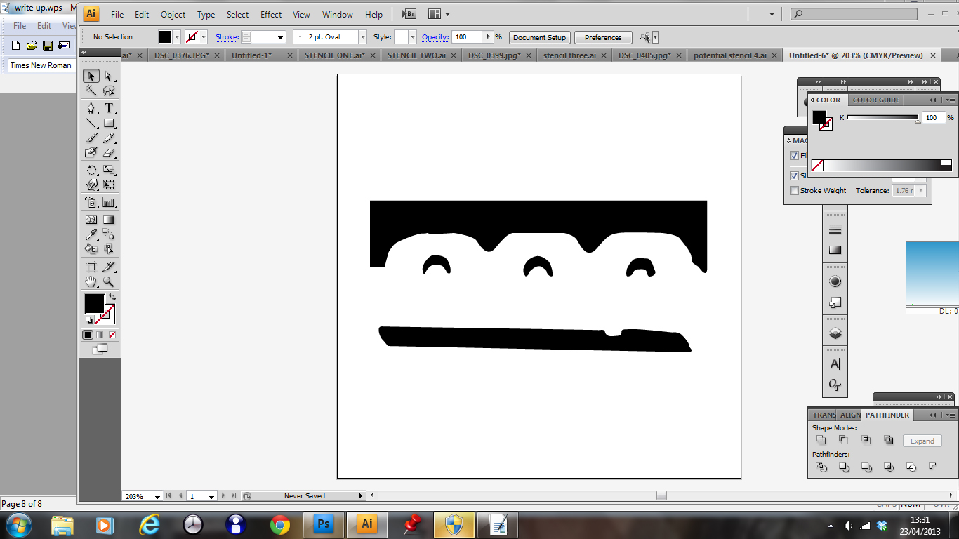 Fargo Village: development of final stencils