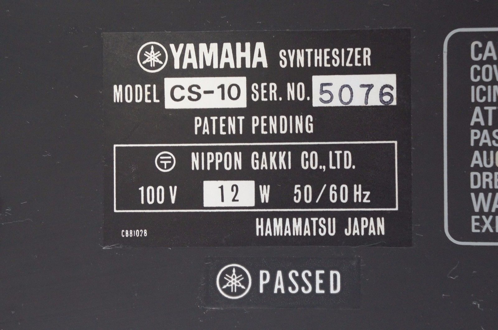 MATRIXSYNTH: YAMAHA CS10 Monophonic Analog Synthesizer SN 5076 w ...