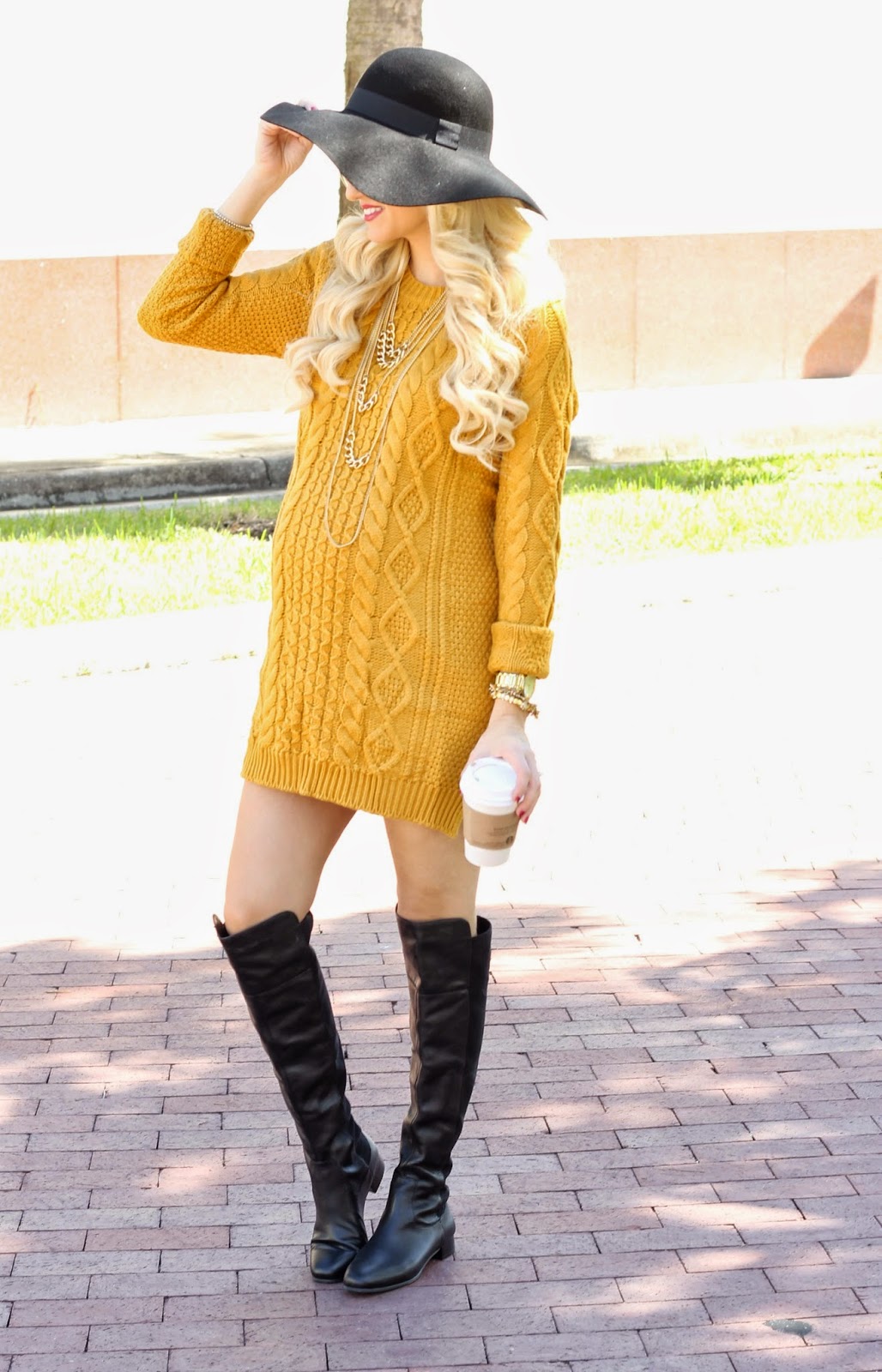 Mustard Sweater Dress | A Spoonful of Style | Bloglovin’