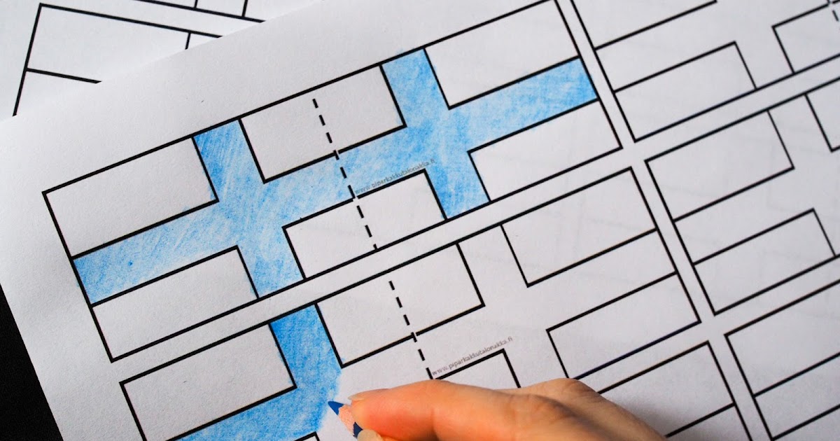 Tulostettava Suomen lippu - Piparkakkutalon Akka