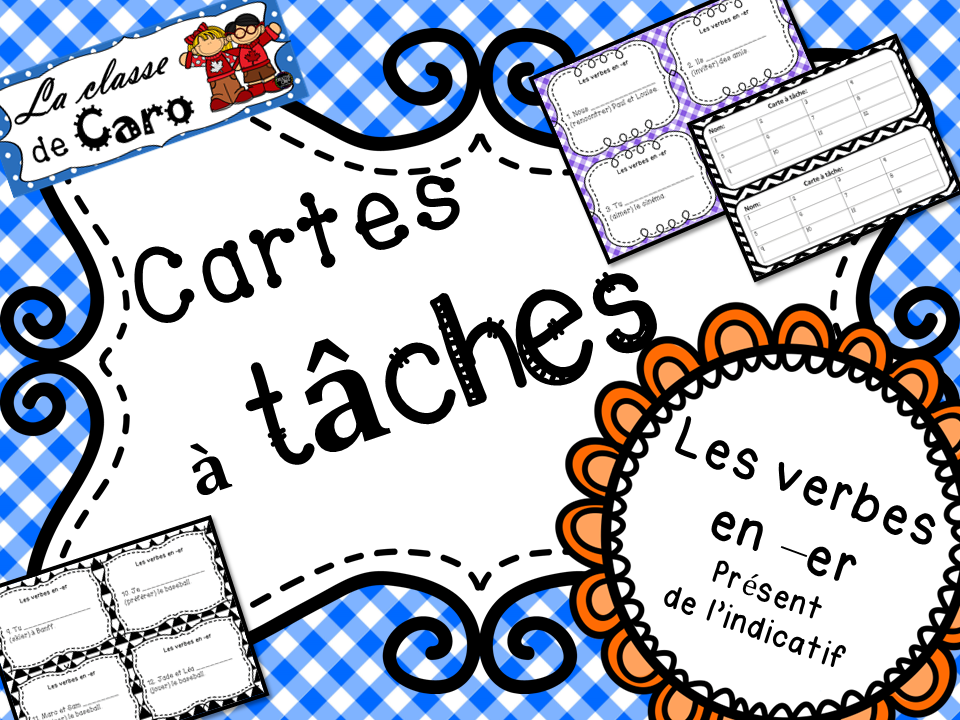 La classe de Caro: Cartes à tâches Verbes en ER