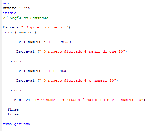 Posso ajudar ?: VISUALG: Exercícios SE, SENAO