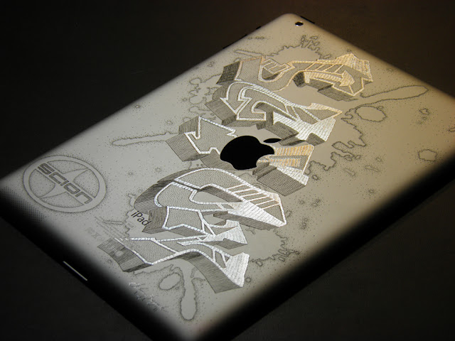 Exotic Engravings: #6 of 12 (Hand Engraved iPad 2) Scion Graffiti Design