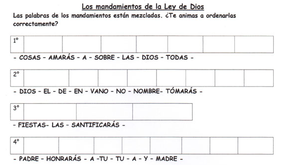 recursos didácticos de religión: RECURSOS DIDÁCTICOS DE LOS 10 MANDAMIENTOS