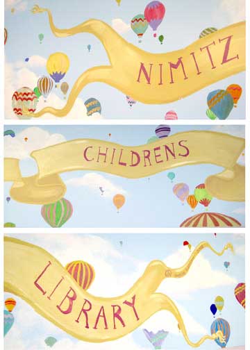 scribbler: Hot air balloon library mural
