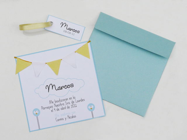 Tinta Azul: Invitaciones con banderines!!