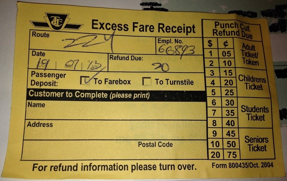 How to get a TTC Excess Fare Refund?