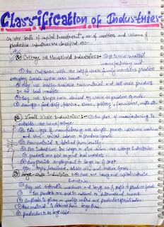 Handwritten notes of Secondary Activities - [geography] class 12th ...