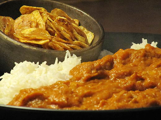 Home Skillet - Cooking Blog: Mafe with Green Plantain Chips and Rice