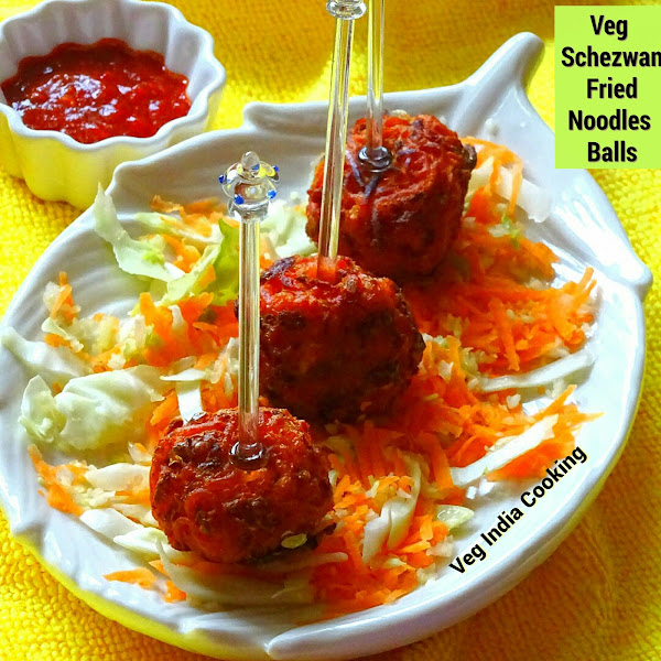 Veg Indian Cooking: Veg Schezwan Noodles Balls