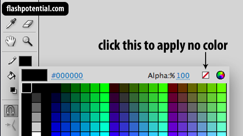The fill color vs the stroke color - Flash CS5 Beginners Tutorial
