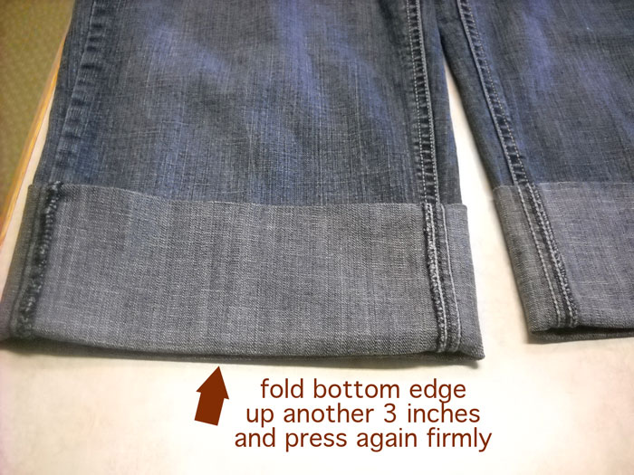 By Your Hands: Tuesday Tutorial - Shortening Jeans to Make Capri Length ...