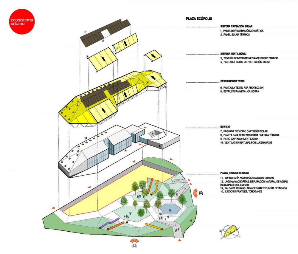 espacios de consumo: axonometría explosionada