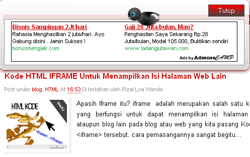 Membuat Menu Iklan Mengikuti Layar Menggunakan jQuery | Blog World Web ...