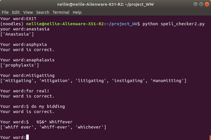 Python enchant and building a spell checker