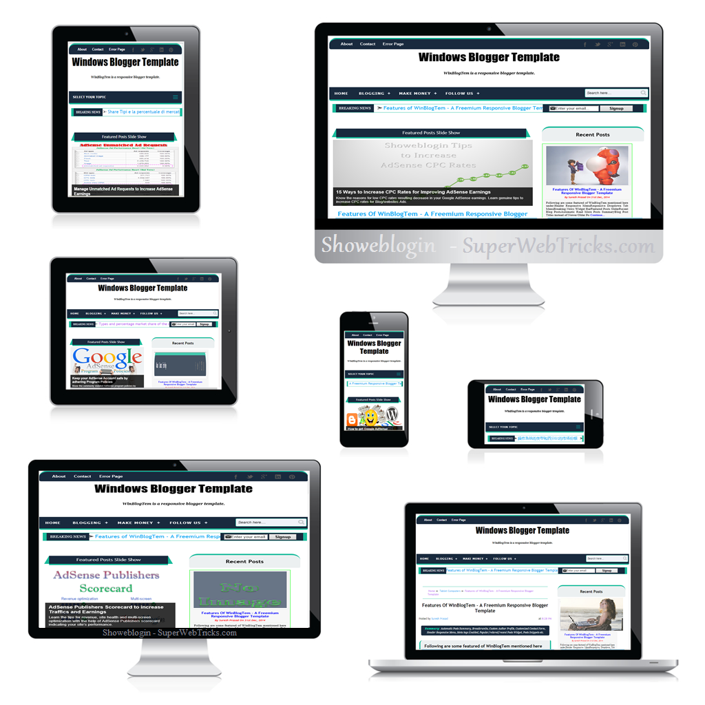 Features of WinBlogTem - A Freemium Responsive Blogger Template