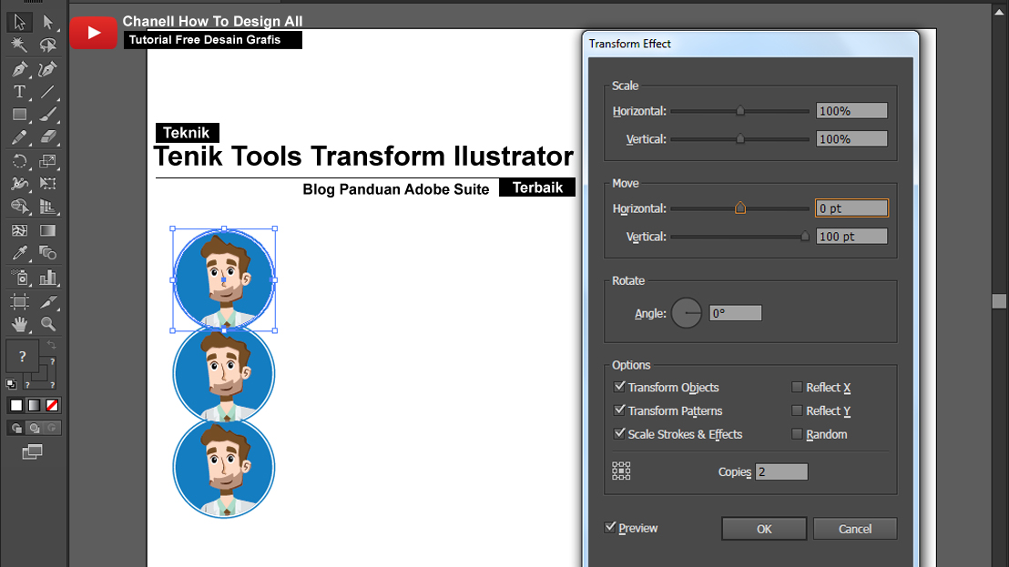 4 Teknik Menggunakan Transform di Adobe Illustrator Untuk Setting ...