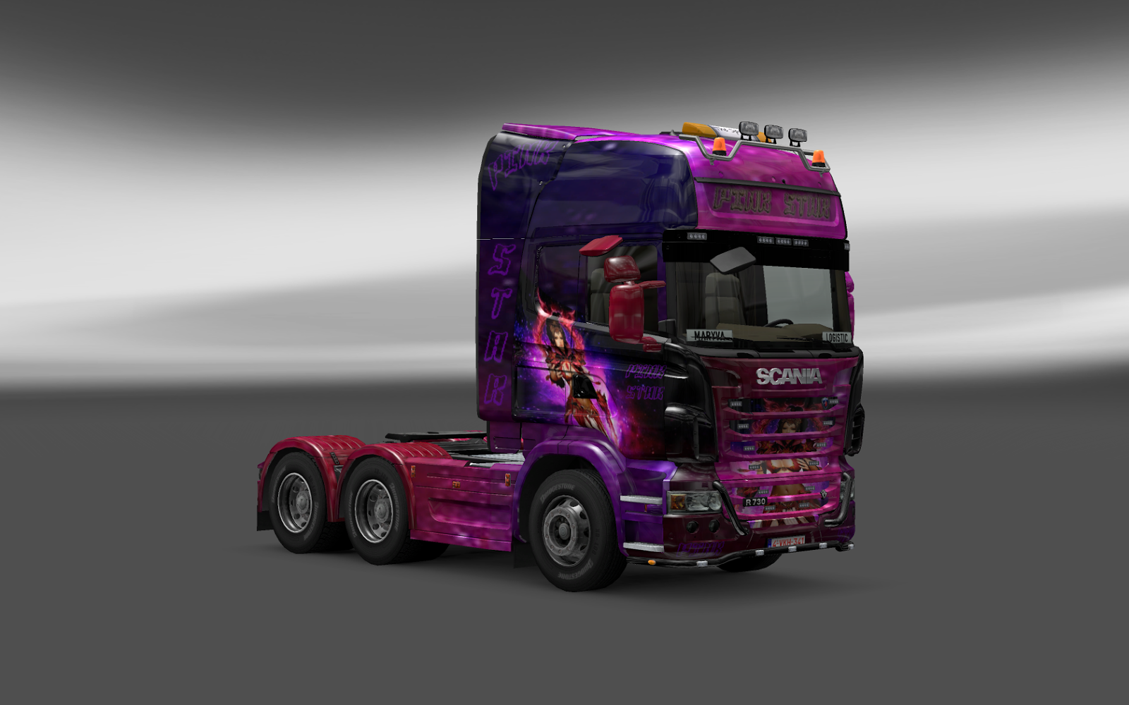MTRMARIVALDOTADEU: Euro Truck Simulator 2 - Skin Scania Pink-Star by Vojens
