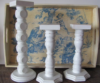 My Shabby Chateau: Upcycled Spindle Candle Sticks