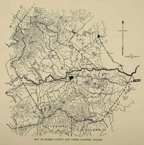 IN DEEDS: Map Of Burke County And Upper Catawba Valley