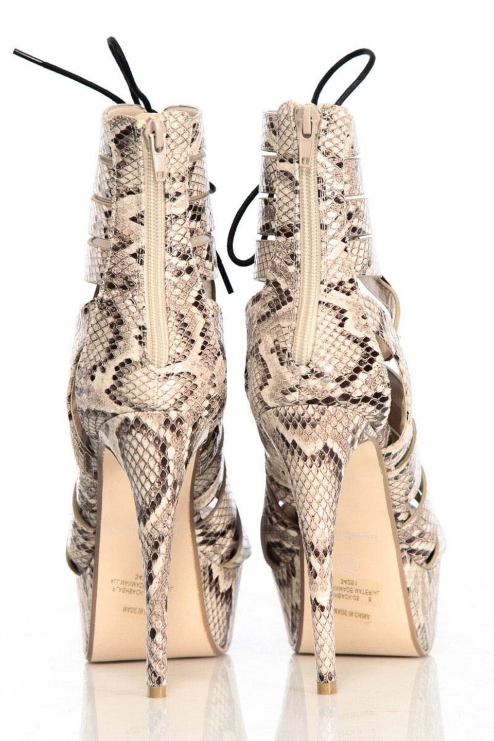 Snakeskin Lace Up Heels