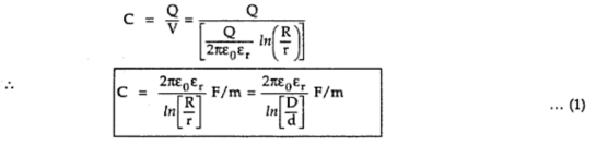 Capacitance of Single Core Cable