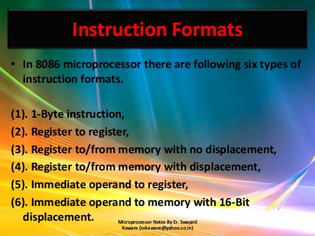 what is instruction format - computer organization