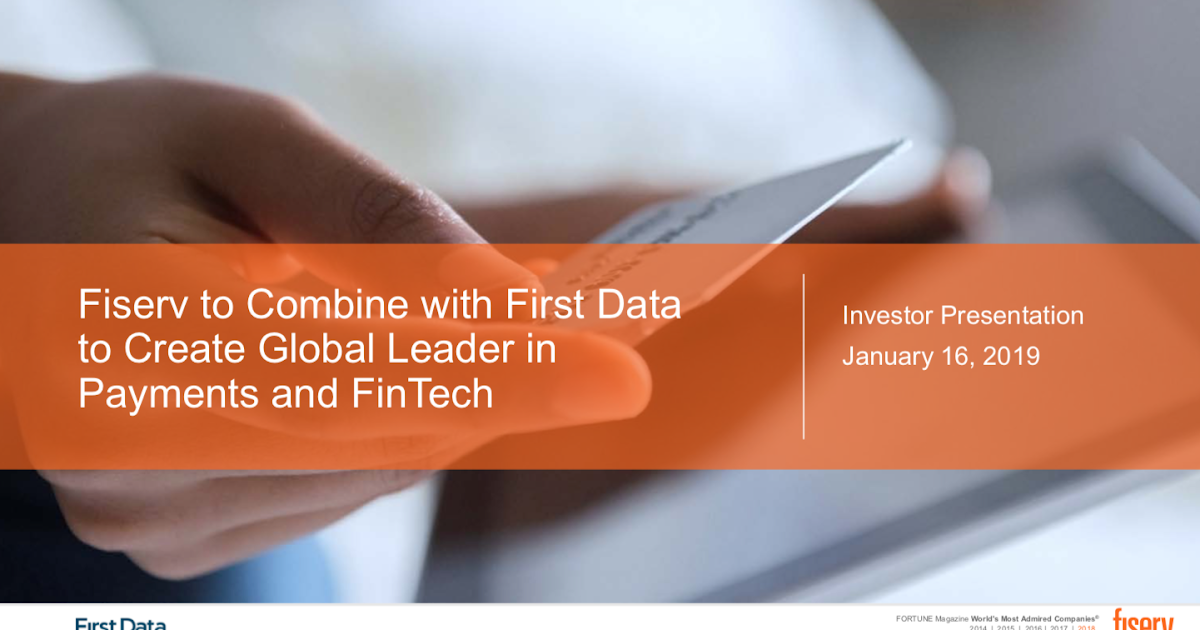 Fiserv comprará First Data em acordo de ações avaliado em US$22 bi ...