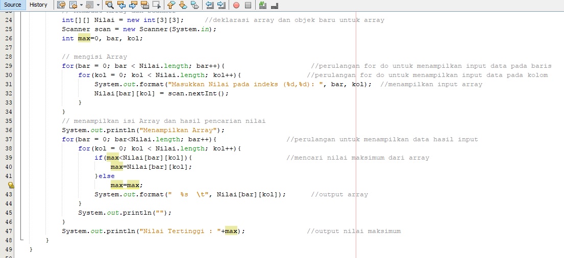 Ekel: Nilai max pada array