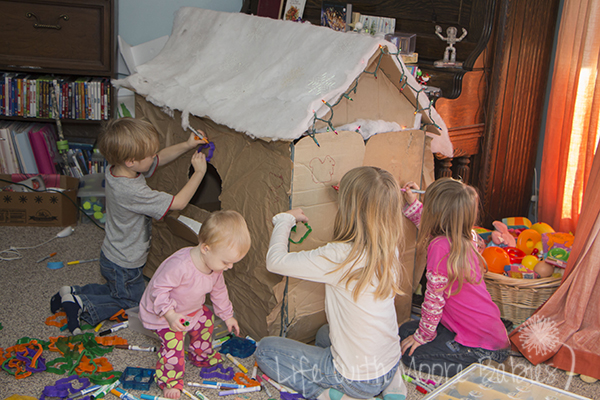 How to Make a Gingerbread Play House for Sensory Play - Life with Moore ...