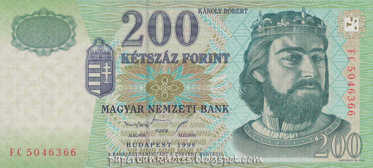 europe: Hungary - 200 Forint 1998 Print